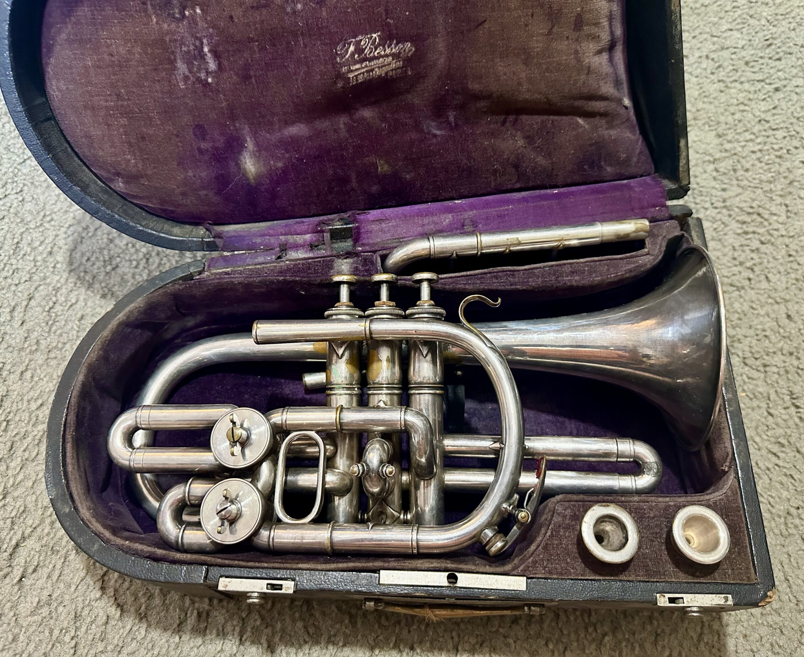 Besson C Cornet with Extra Slides c. 1907 - Hampson Horns